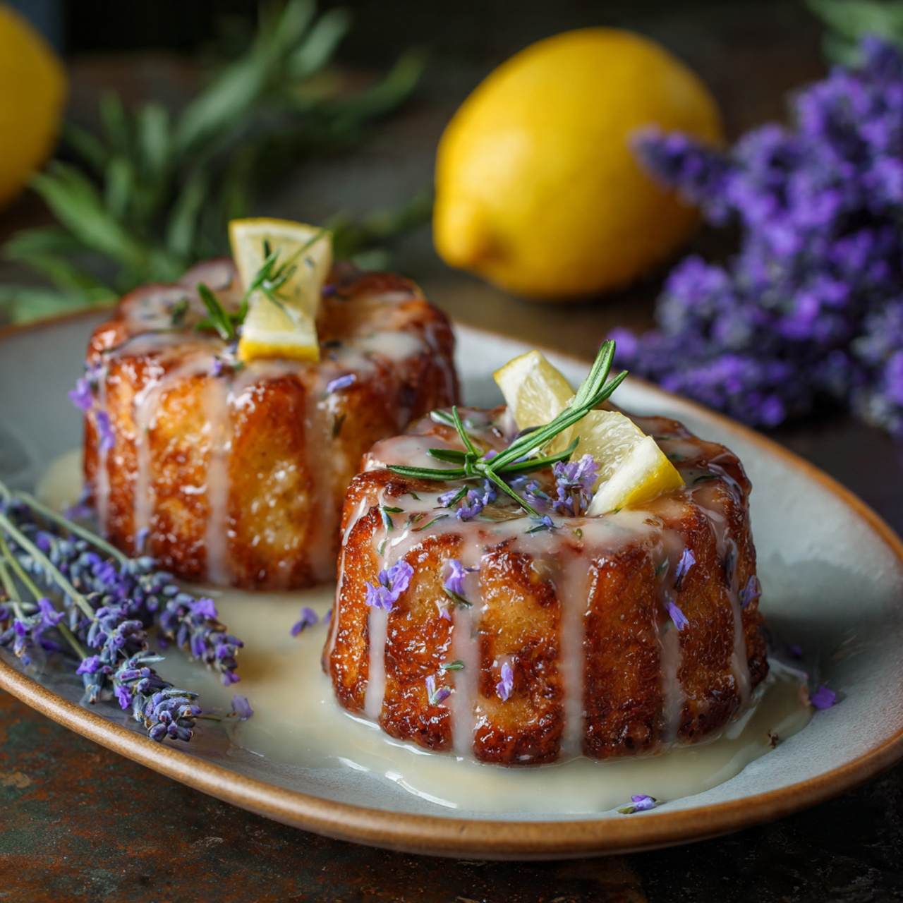 The Ultimate Mini Lemon Cakes with Lavender Glaze (Elegant & Easy ...