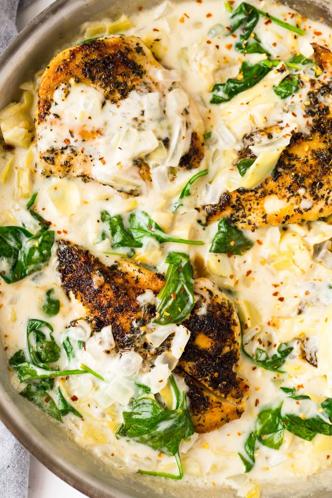 Creamy Spinach Artichoke Chicken Skillet (Paleo, Whole30, Keto ...
