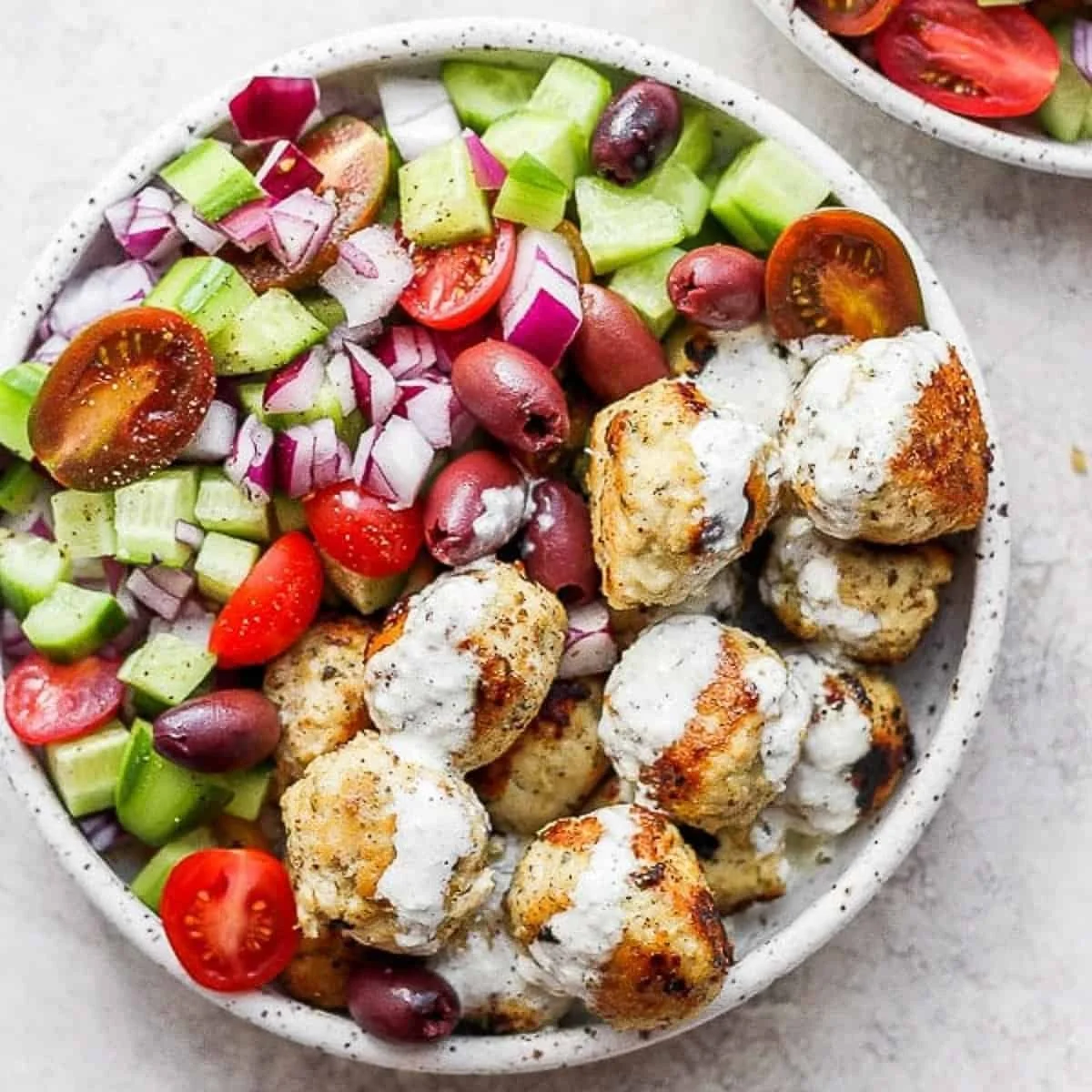 Greek Chicken Meatballs + Homemade Tzatziki – WiseRecipes