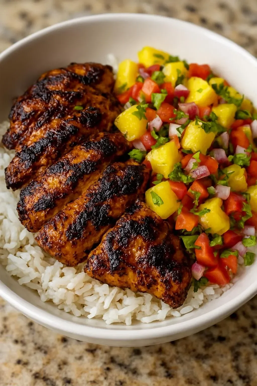 Jerk Chicken Bowl with Pineapple Salsa – WiseRecipes