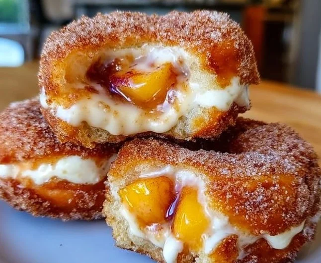 Peach Cobbler Cheesecake Donuts – WiseRecipes
